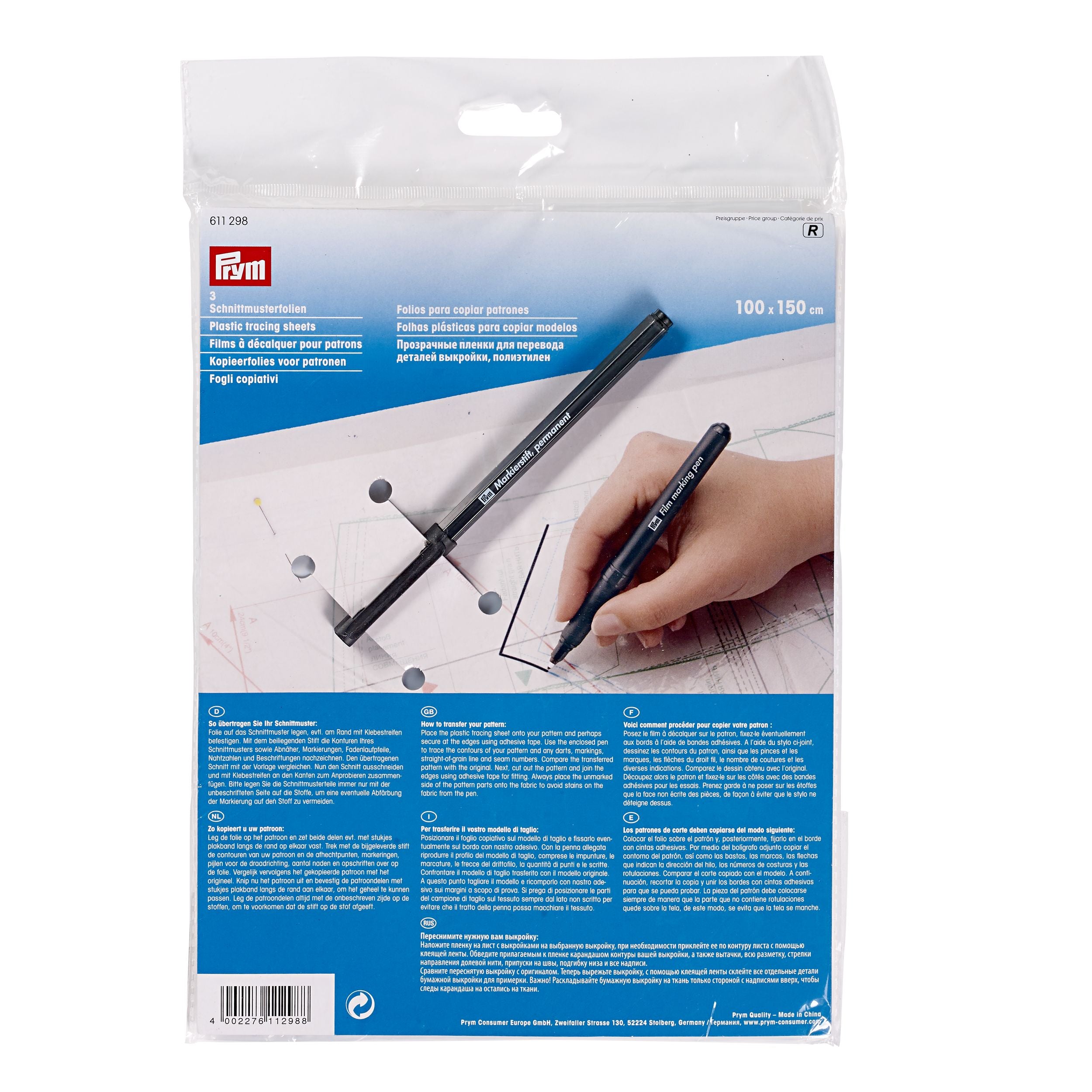 Plastic tracing sheets with pen – Prym Consumer Asia